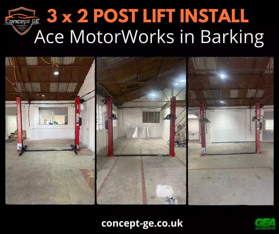 2 Post Lifts Installed for Ace MotorWorks in Barking