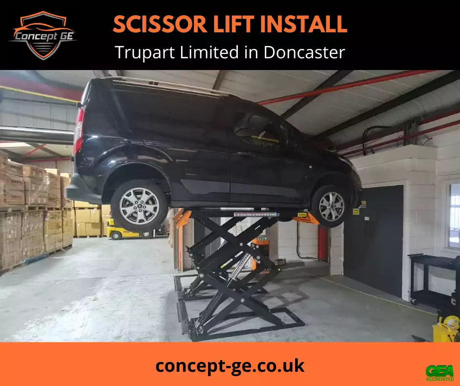 Scissor Lift Install - Trupart Limited in Doncaster